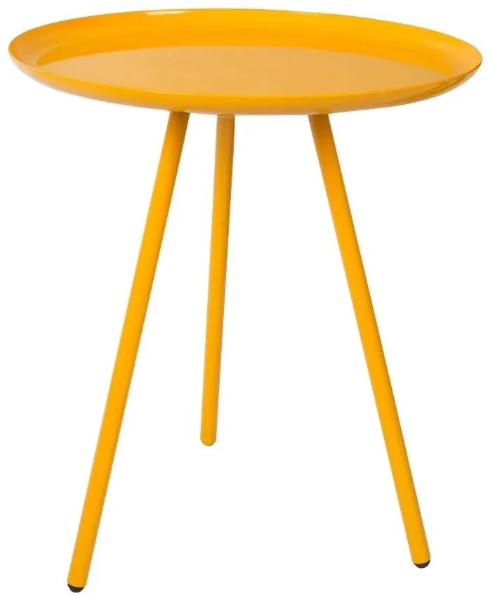 OnaDnes -20% White Label Mangově žlutý kovový odkládací stolek WLL FROST 39 cm