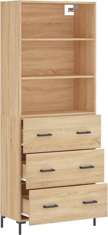 Skříň highboard dub sonoma 69,5 x 34 x 180 cm kompozitní dřevo 3189384