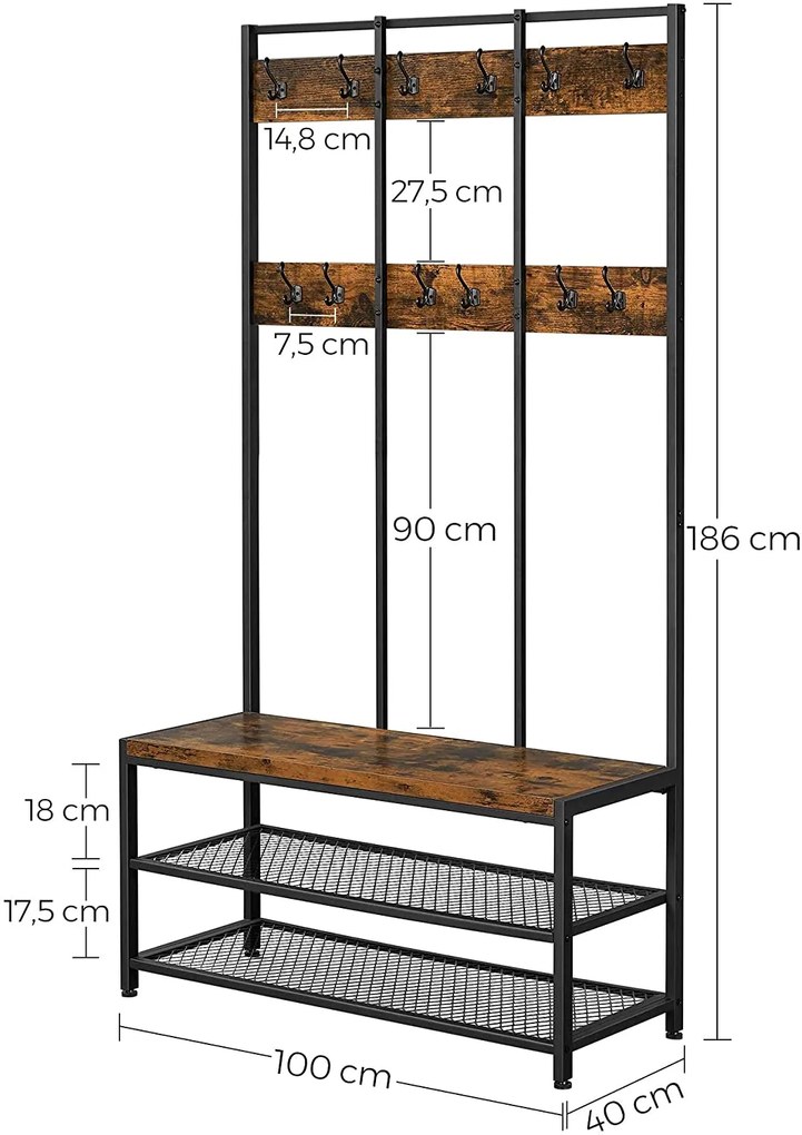 Vasagle & Songmics Věšák s botníkem FYLA