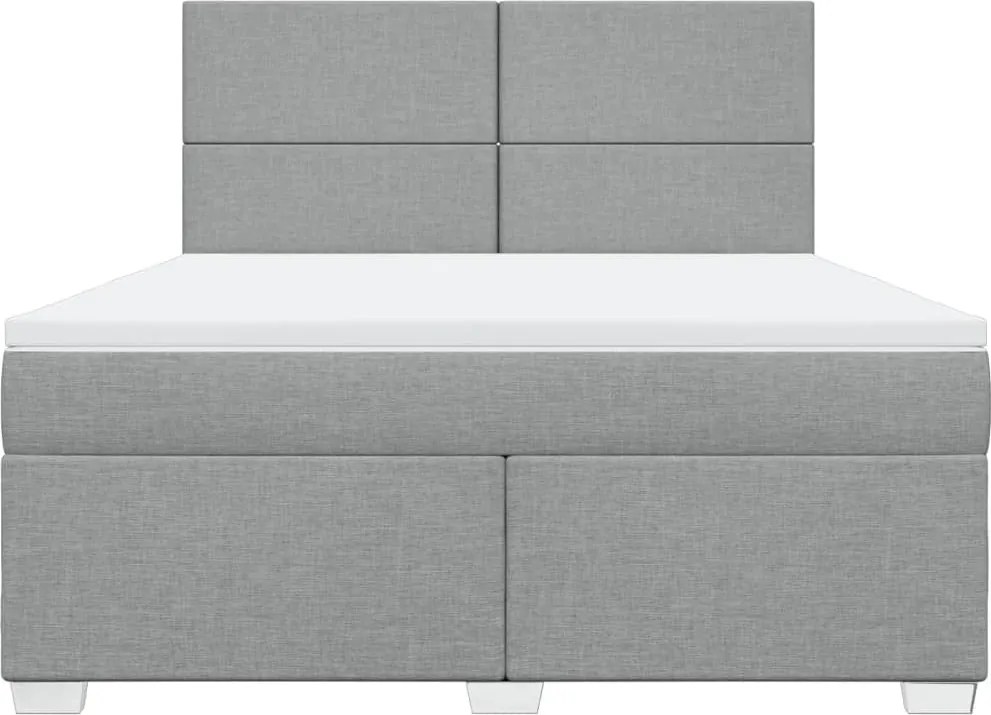 Box spring postel s matrací světle šedá 180 x 200 cm textil 3292860
