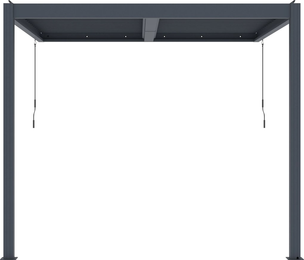 Bioklimatická pergola G21 Trenton Premium 3x3 m, antracitová hliníková
