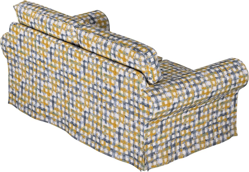 Potah na pohovku IKEA Ektorp 2-místná, nerozkládací barva modrá látka pletený vzor, vzorované