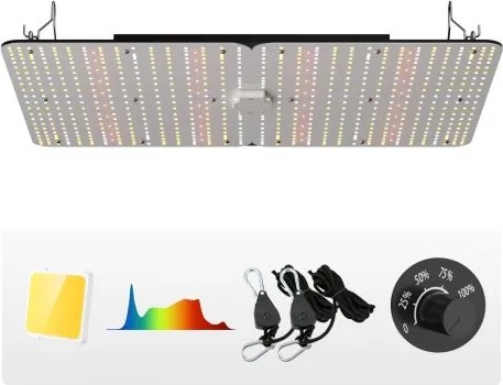 LED pěstební světlo, 300 W celospektrální stmívatelné