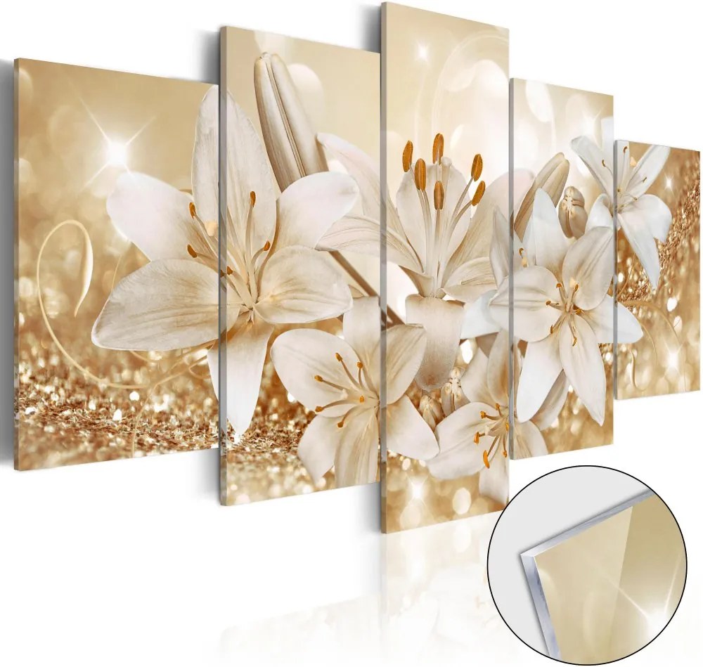 Obraz na skle Bimago - Golden Bouquet 100x50 cm