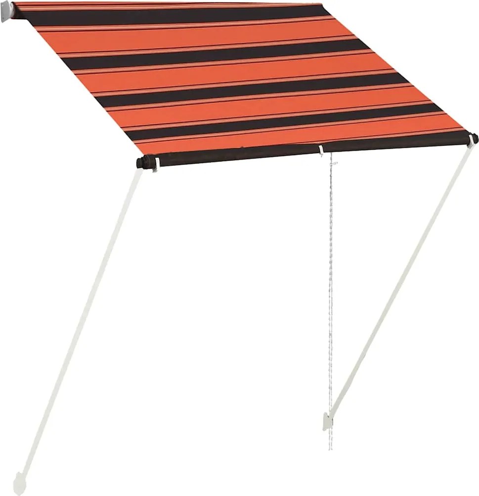 Zatahovací markýza 150 x 150 cm oranžovo-hnědá 145894