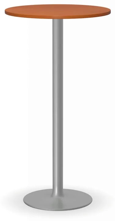 Koktejlový stůl OLYMPO II, průměr 600 mm, šedá podnož, deska třešeň