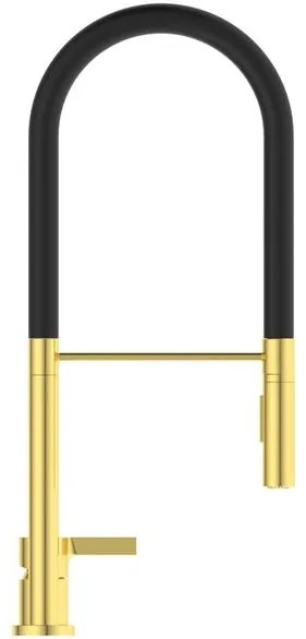 Ideal Standard Gusto Semi-Pro 2-otvorová dřezová baterie se sprškou, 2jet - Brushed Gold BD425A2