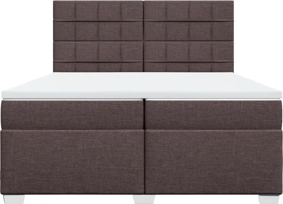 Box spring postel s matrací tmavě hnědá 200x200 cm textil 3292898