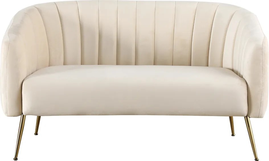 Designový 2-sed, béžová Velvet látka/gold chrom-zlatý, BAGY