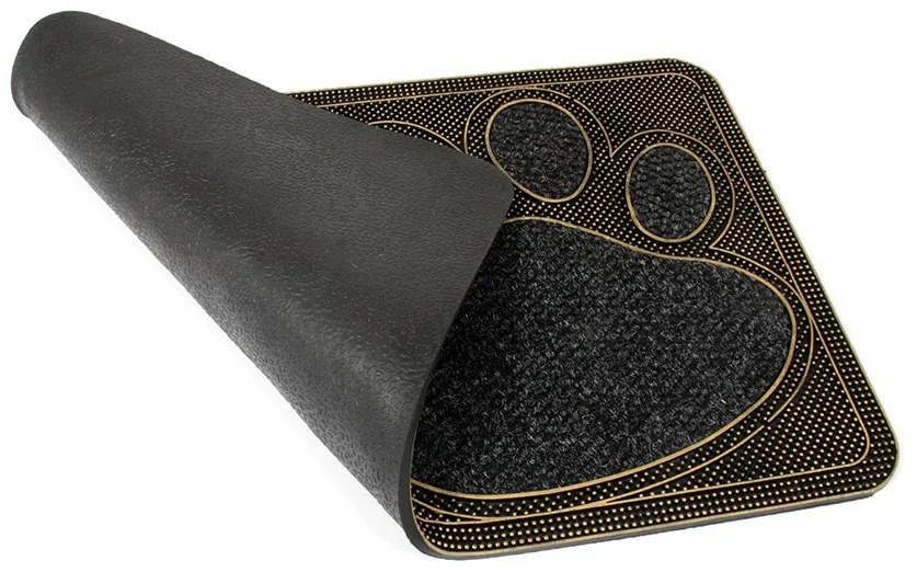 Textilní gumová čistící venkovní vstupní rohož Wipe Your Paws, FLOMAT - délka 45 cm, šířka 75 cm a výška 1 cm