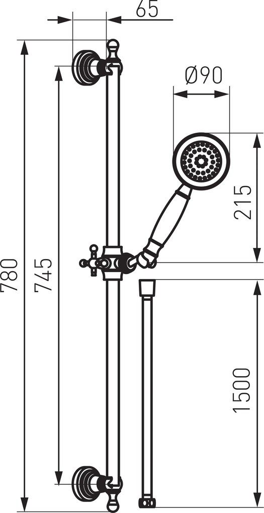 Novaservis, Sprchová souprava RETRO chrom, N160