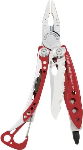 Multitool leatherman skeletool rx, červená/stříbrná