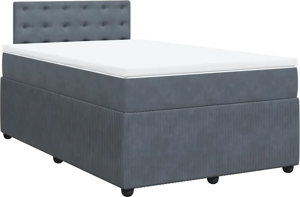 Box spring postel s matrací tmavě šedá 120 x 200 cm samet 3290023