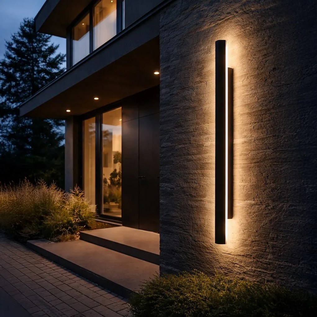 Exteriérové nástěnné LED svítidlo Wow, 1x LED 20w, 3CCT, černá, (120 cm)