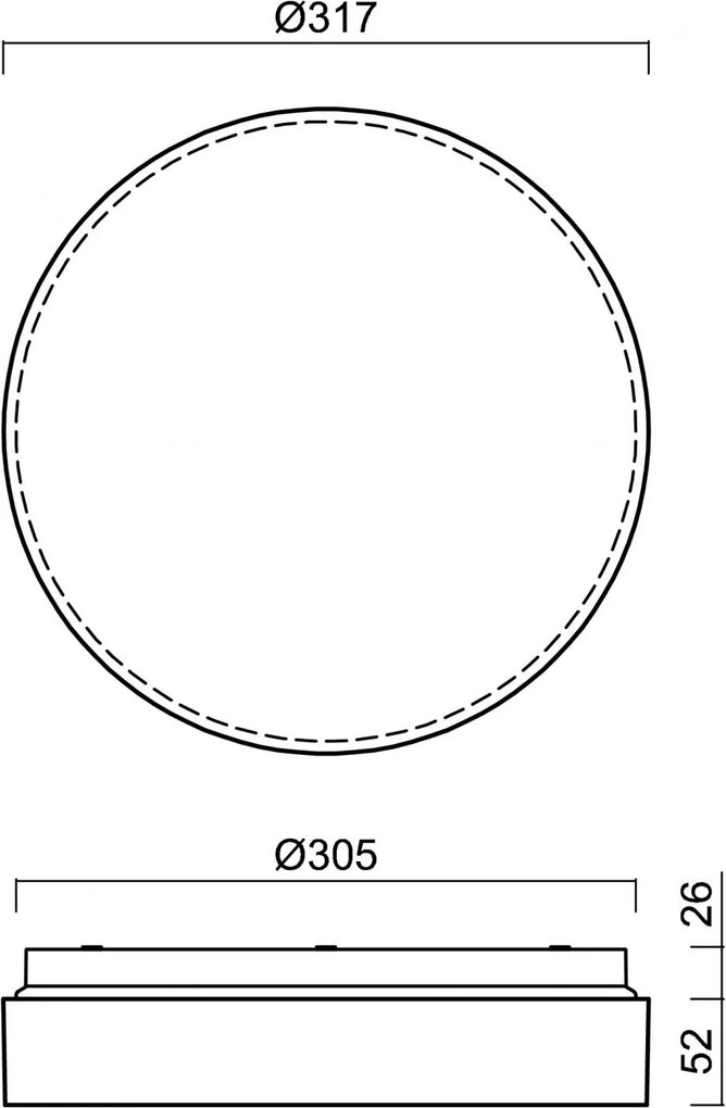 OS IRI71598 IRIDA 3 stropní/nástěnné plastové svítidlo bílá IP65 4000 K 14W LED nouzové kombinované 3 h (původní kód OS 71598) - OSMONT