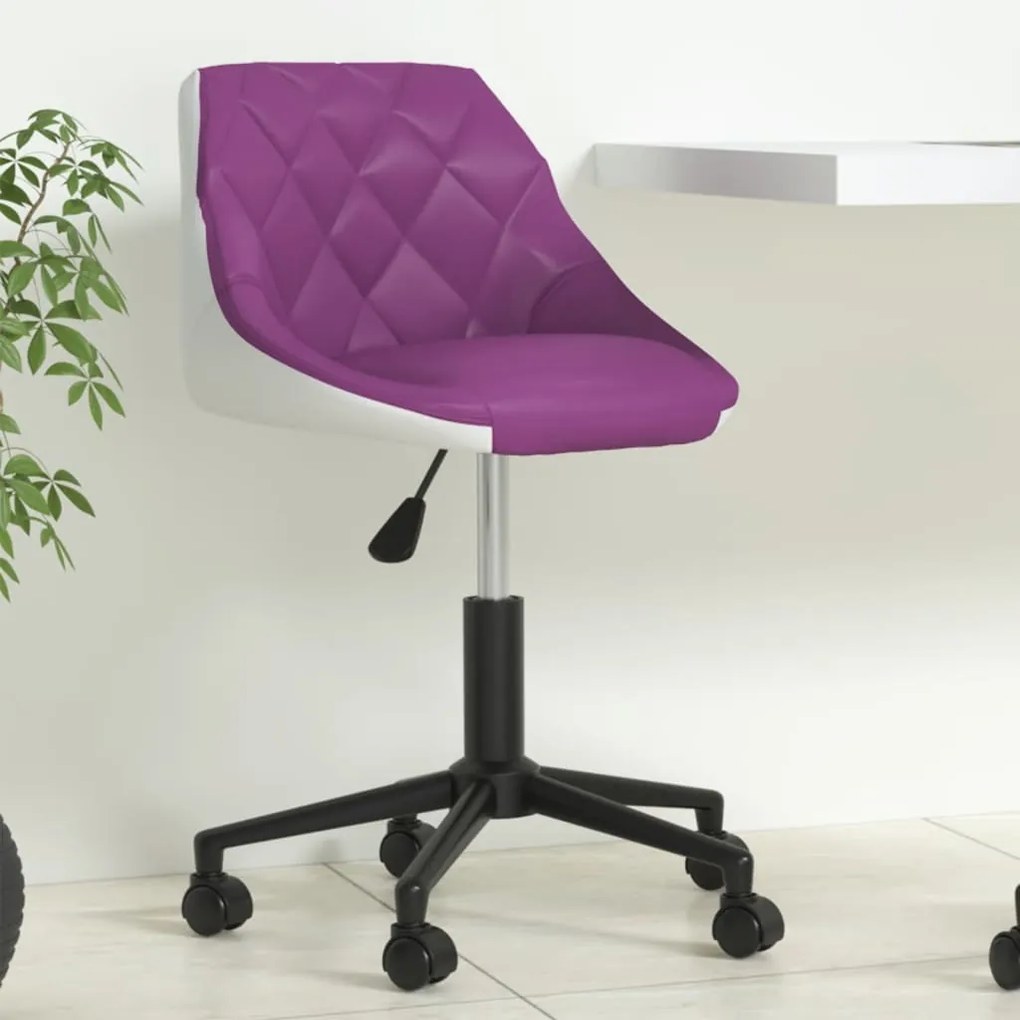 335469 vidaXL Otočná kancelářská židle fialovobílá umělá kůže