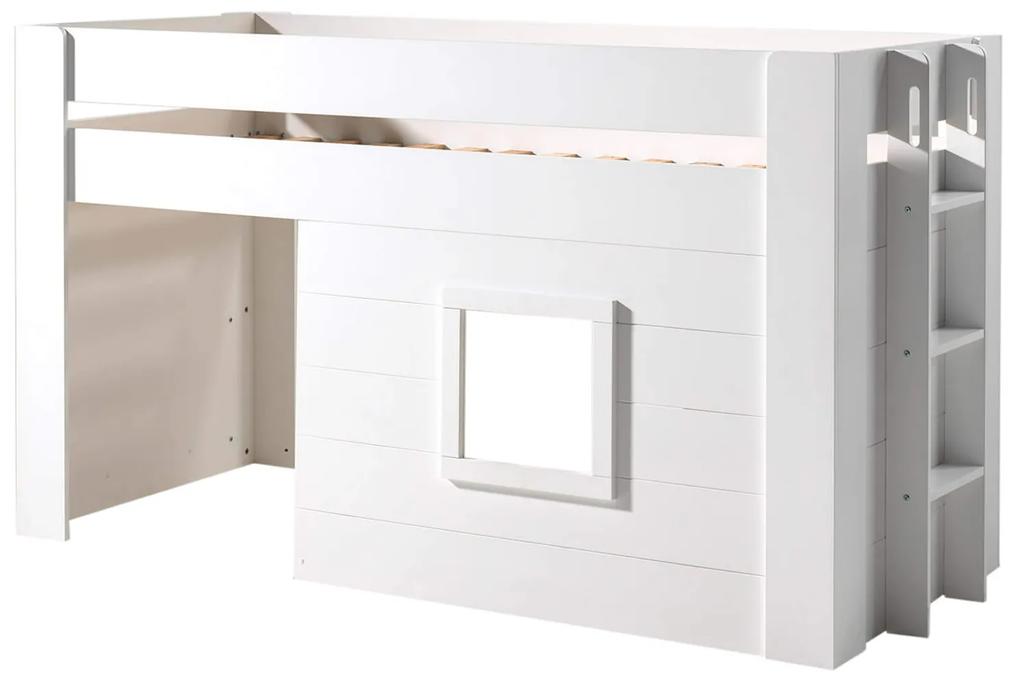 Dětská postel s domečkem hanno 90 x 200 cm bílá MUZZA