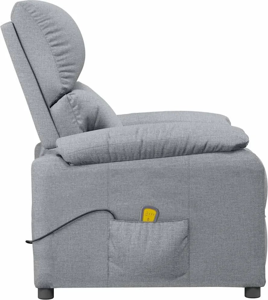 Masážní křeslo světle šedé textil 322456