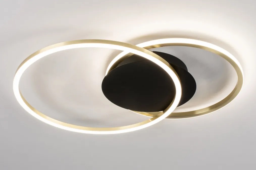 Stropní LED svítidlo do obýváku Omega 540 Black and Gold
