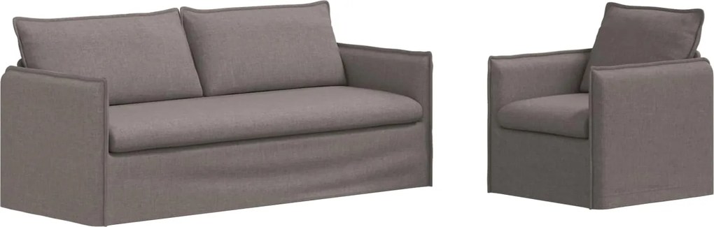 Set pohovek 2 ks Taupe Textil 3407615