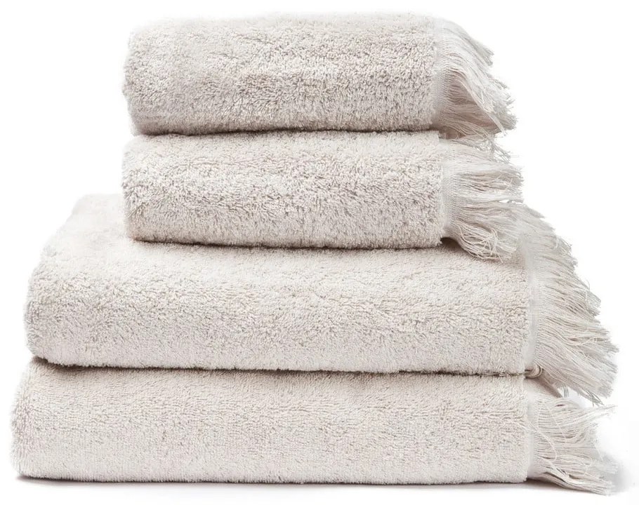 Sada 2 krémových ručníků a 2 osušek ze 100% bavlny Bonami, 50 x 90 + 70 x 140 cm