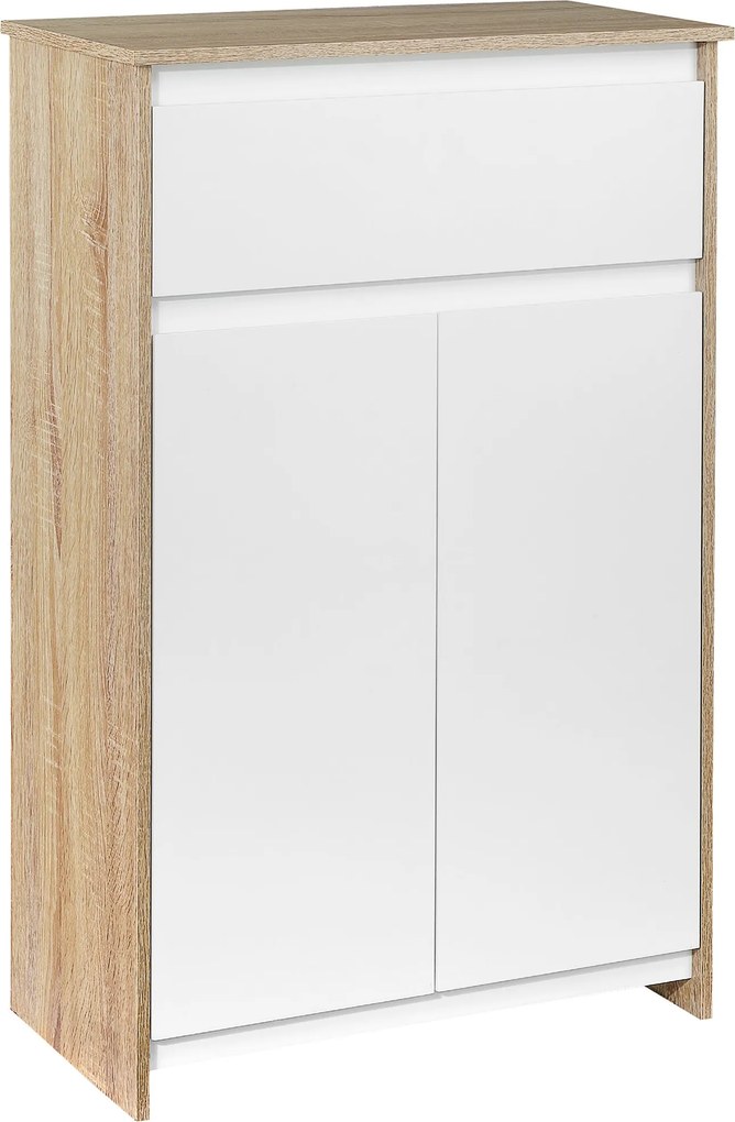 Kleankin Příruční skříňka do koupelny s 1 zásuvkou a 2 dveřmi - Koupelnový úložný kabinet pro obývací pokoj, koupelnu, ložnici - Moderní styl - Proti