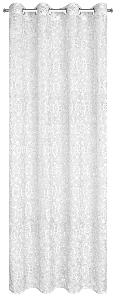 ZÁCLONA NA KROUŽCÍCH IGA 140X250 CM BÍLÁ
