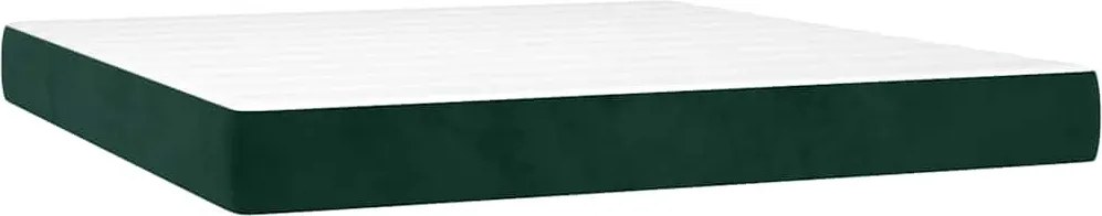 Box spring postel s matrací tmavě zelená 160x200 cm samet 3141374