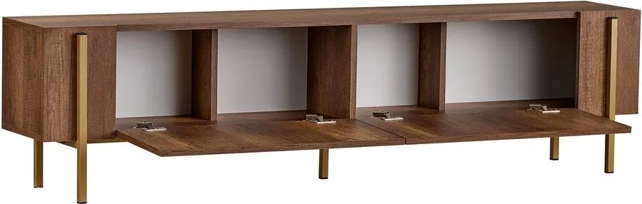 TV stolek v dekoru ořechu v tmavě přírodní barvě 180x45x30 cm Nexus – Kalune Design