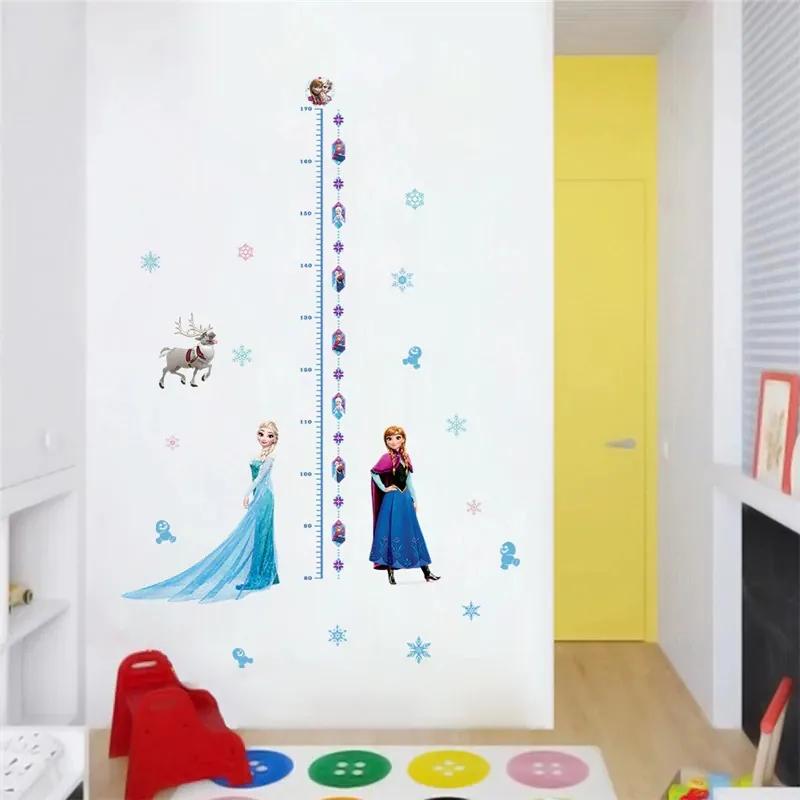 Samolepky na zeď - dětský metr (Mickey, Frozen, Spiderman a jiné) Motiv: Anna a Elsa