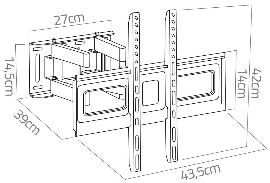 Držák na TV Humberg 70 kg pro televizory 32-80 palců s náklonem a otočením