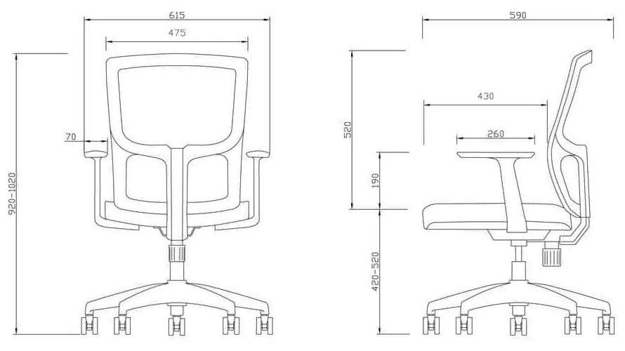 Dalenor Kancelářská židle Siena (SET 2 ks), černá