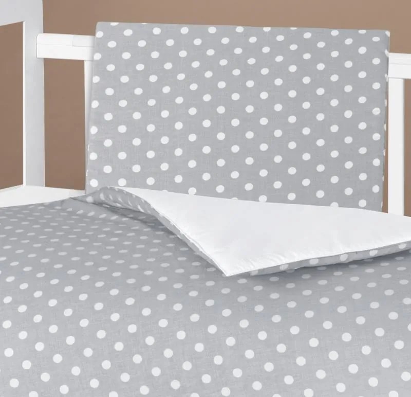 Bellatex Peřinka a polštářek pro kojence Šedá,Bílá 75x100 cm, 42x32 cm