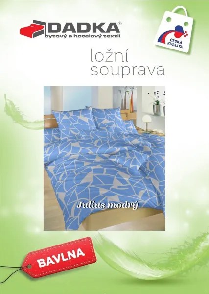 DADKA Povlečení bavlna Julius modrý 220x200, 2x70x90 cm