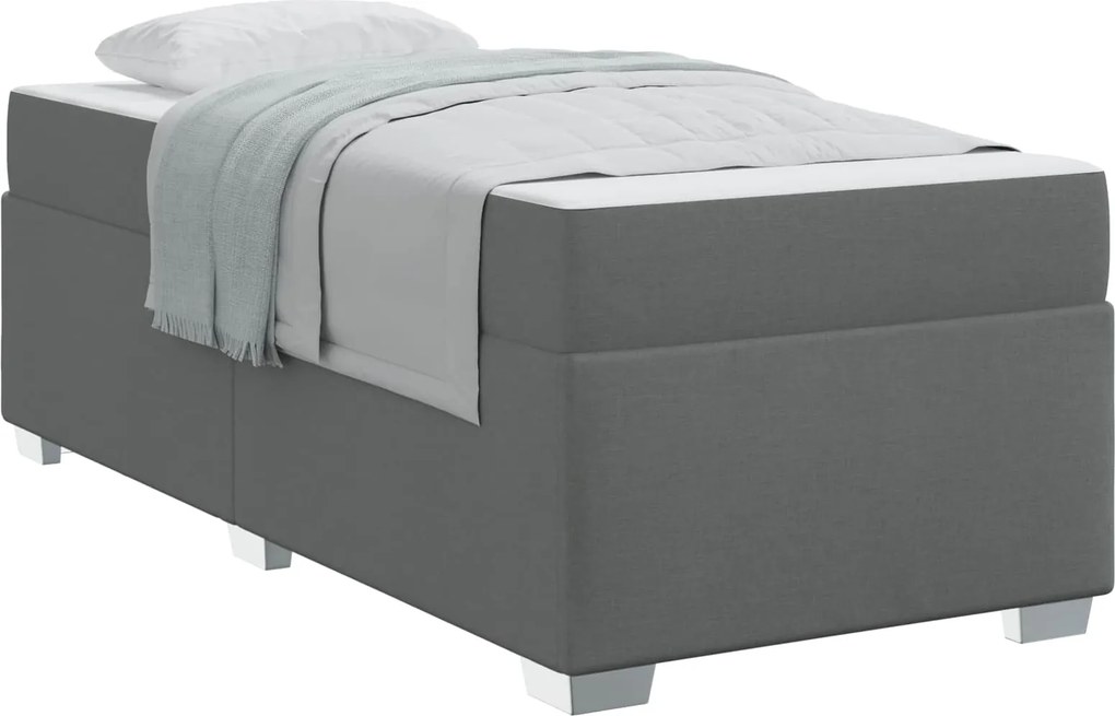 Rám postele s matrací Tmavě šedá 80 x 200 cm textil 3399146