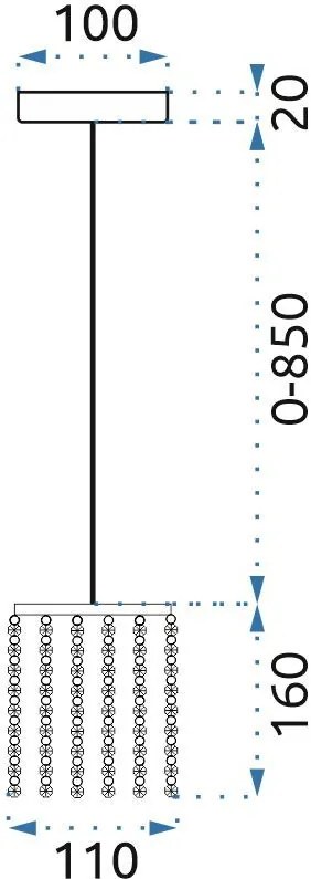 Toolight Křišťálové stropní svítidlo APP730-1CP Silver