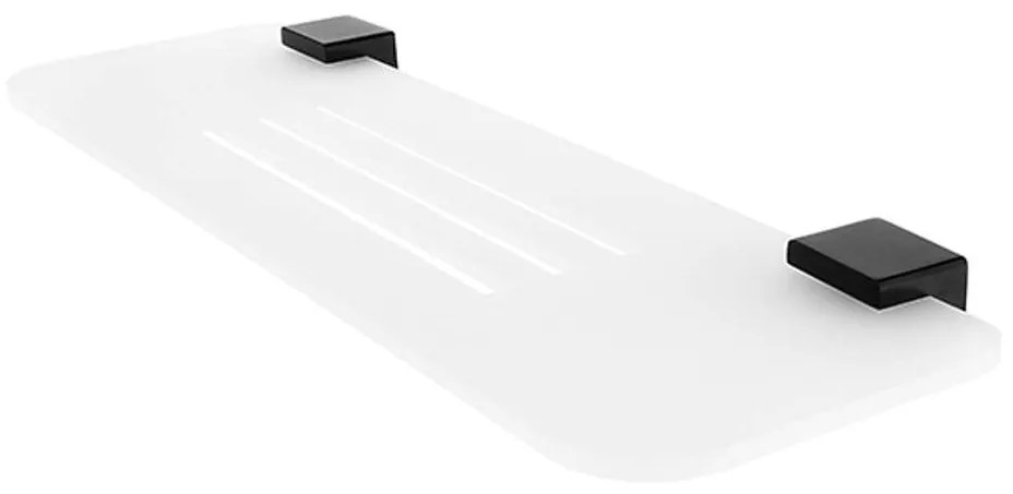 Nimco Kibo - Polička IXI, délka 40 cm, matný plexiglass/černý mat Ki-X340-90