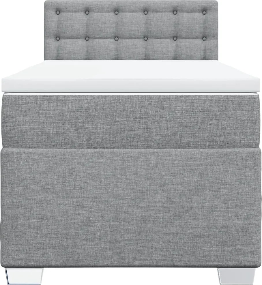 Box spring postel s matrací světle šedá 90x190 cm textil 3288057