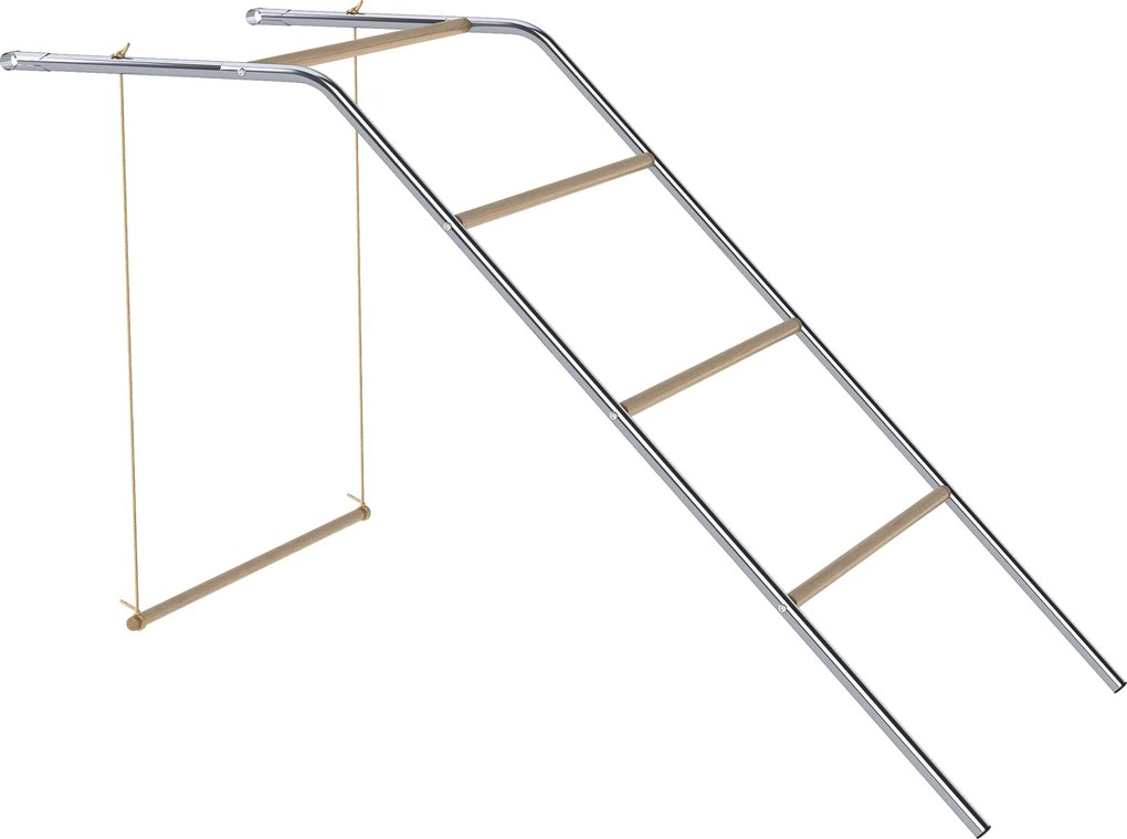 PawHut Dřevěný rám na hraní pro kuřata, hřiště pro kuřata s hrazdičkami, nastavitelná houpačka, 82 x 150 x 110 cm stříbrný