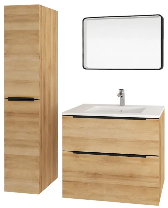 Mereo Mereo, Mailo, koupelnová skříňka vysoká 170 cm, bílá, dub, antracit, CN524LPB