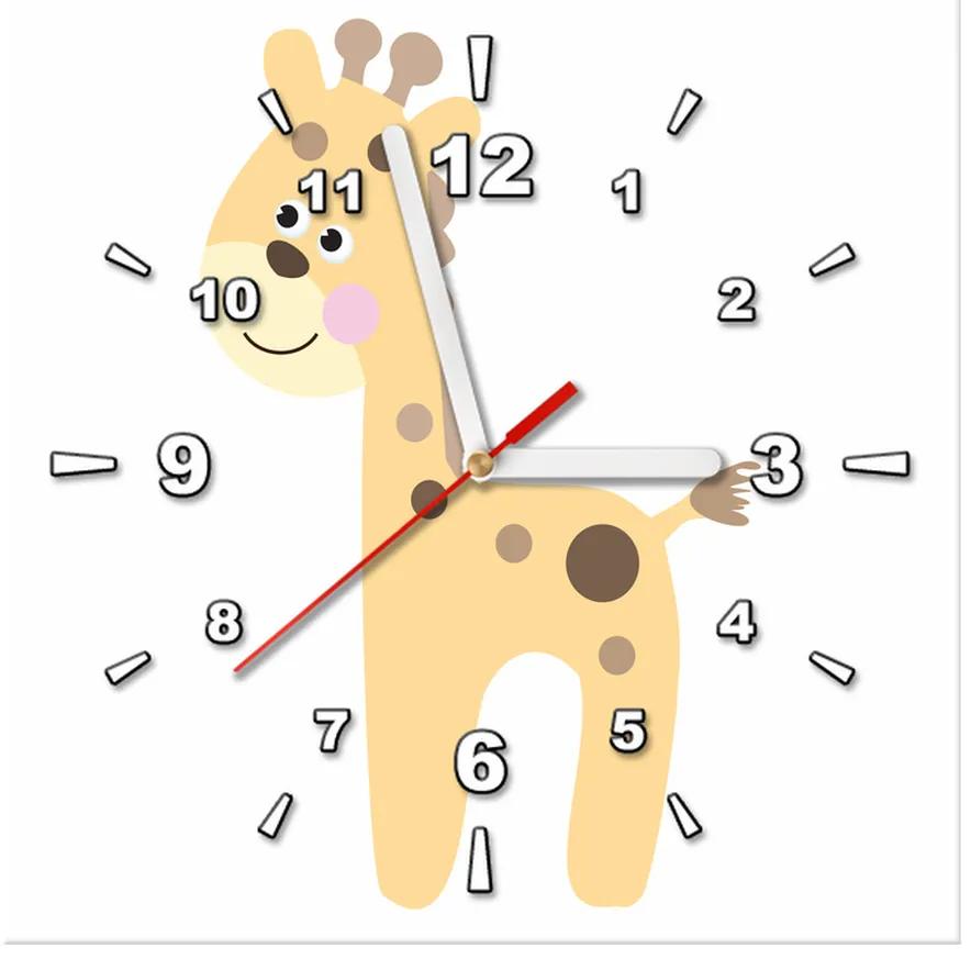 Gario Obraz s hodinami Žirafa Rozměry: 30 x 30 cm