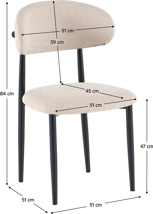 Kondela Jídelní židle, béžová látka/černá, ZAJDA TYP 1