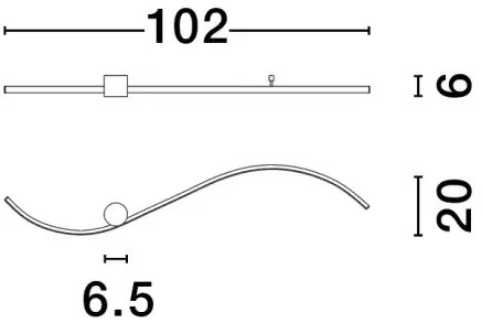Designové nástěnné svítidlo Wave 102