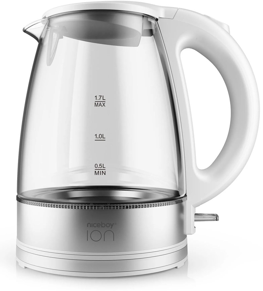 Rychlovarná konvice niceboy ion kettle k1 crystal glass white