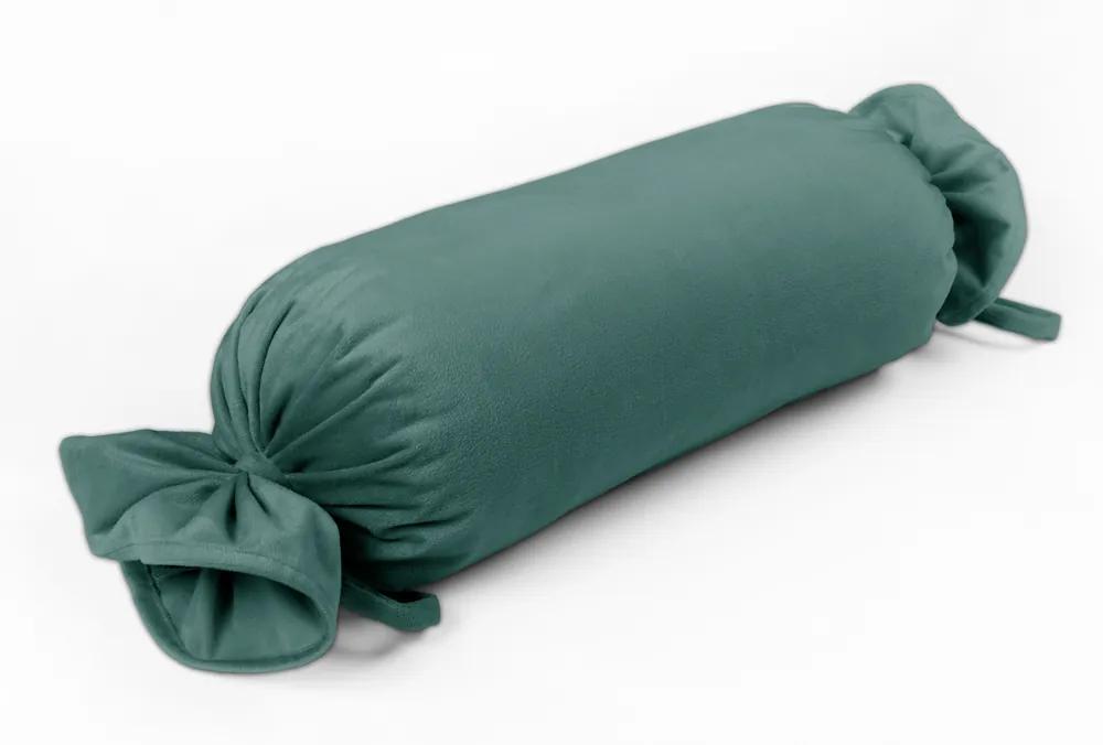 Biante Sametový polštář válec bonbon SV-021 Ledově zelený 15x100 cm