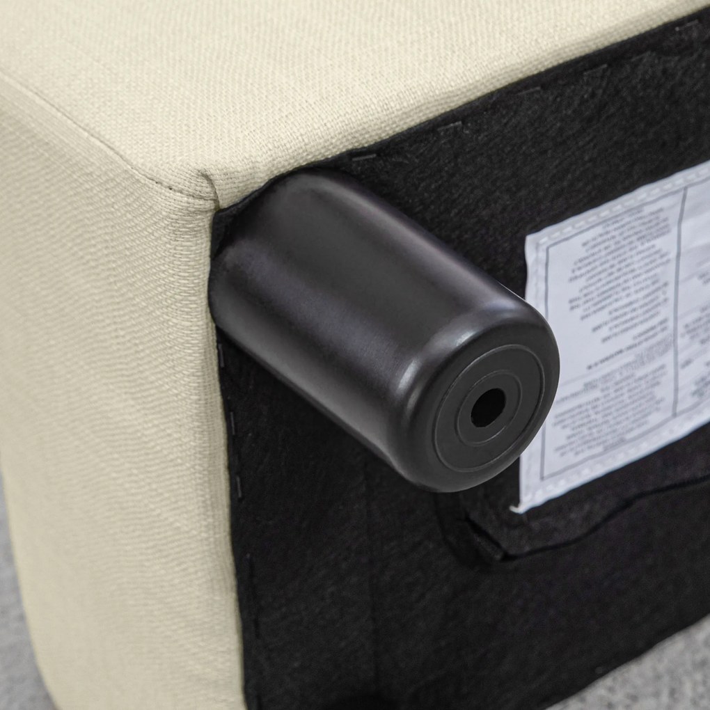 HOMCOM sedací puf 40×30×24 cm, do 110 kg, béžová