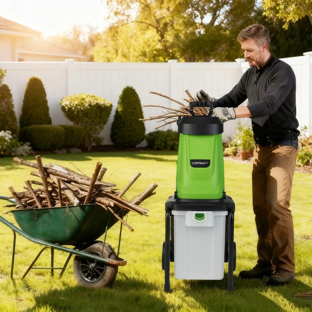 Costway 2800 W elektrický drtič s 50 L sběrná nádoba štěpkovač