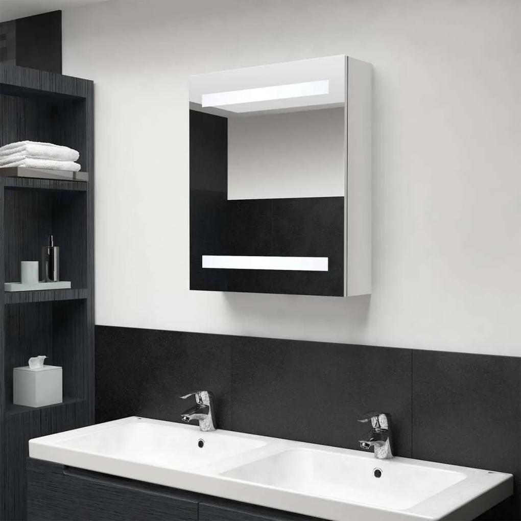 vidaXL LED koupelnová skříňka se zrcadlem 50 x 14 x 60 cm [326485] Barva: bílá a dub