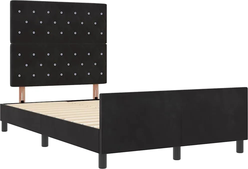 Postel s boxspringem s čelo Černá 120 x 200 cm samet 3344869