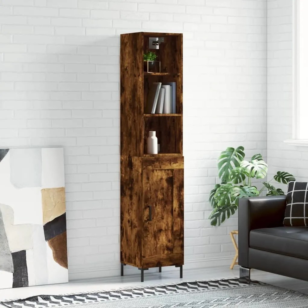 vidaXL Skříň highboard 34,5 x 34 x 180 cm kompozitní dřevo [3190085] Barva: hnědý dub